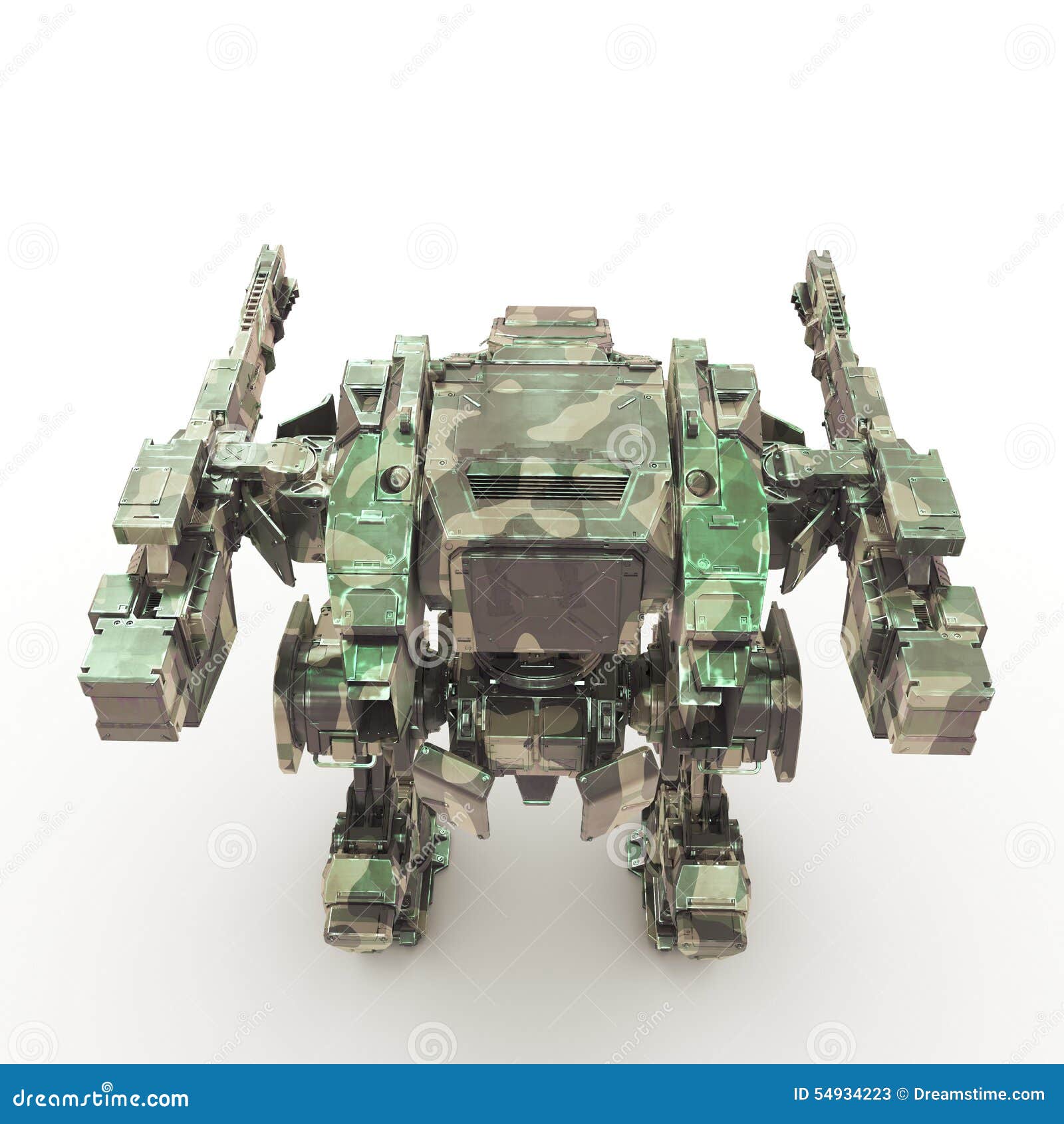 3d Rendered Mech Isolated Background Stock Illustration - Illustration ...