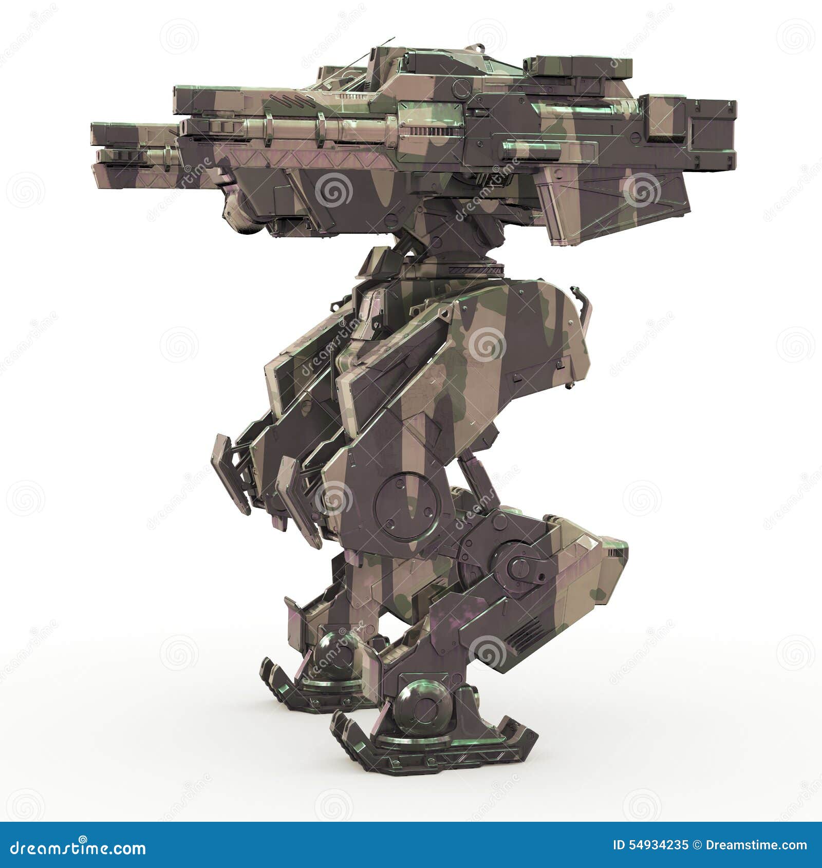 3d Rendered Mech Isolated Background Stock Illustration - Illustration ...