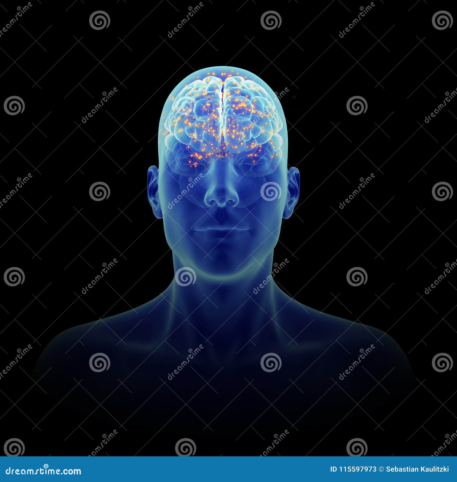 An active brain stock illustration. Illustration of biomedical - 115597973