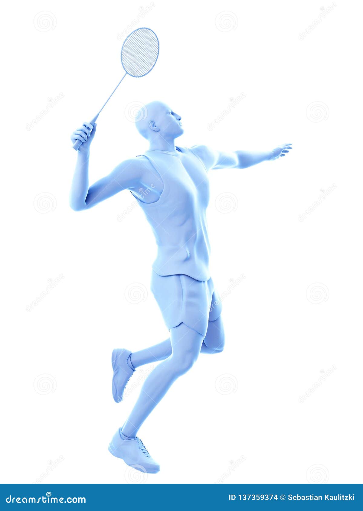 A badminton player stock illustration. Illustration of artwork - 137359374