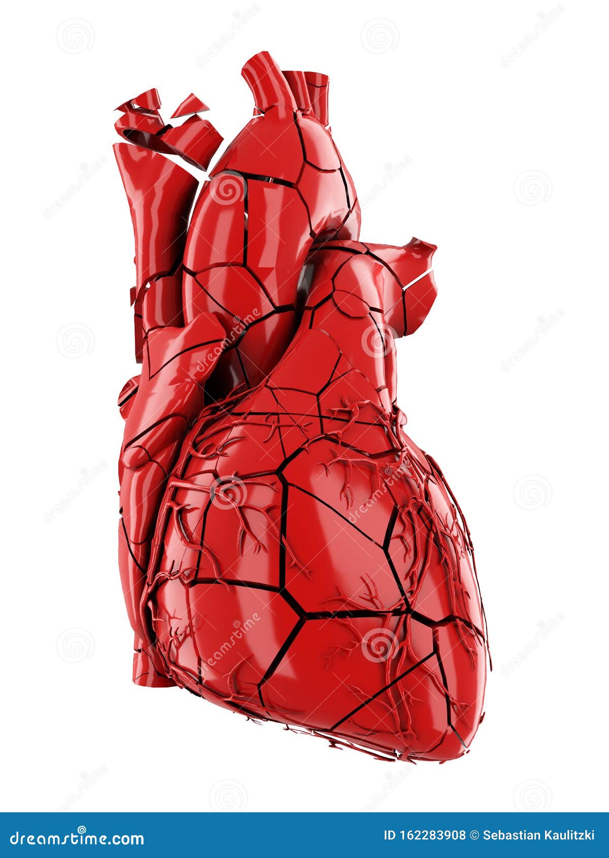 A broken human heart stock illustration. Illustration of artificial ...