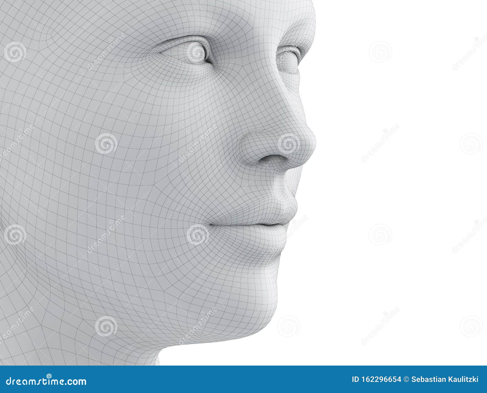 A female wireframe face stock illustration. Illustration of human ...