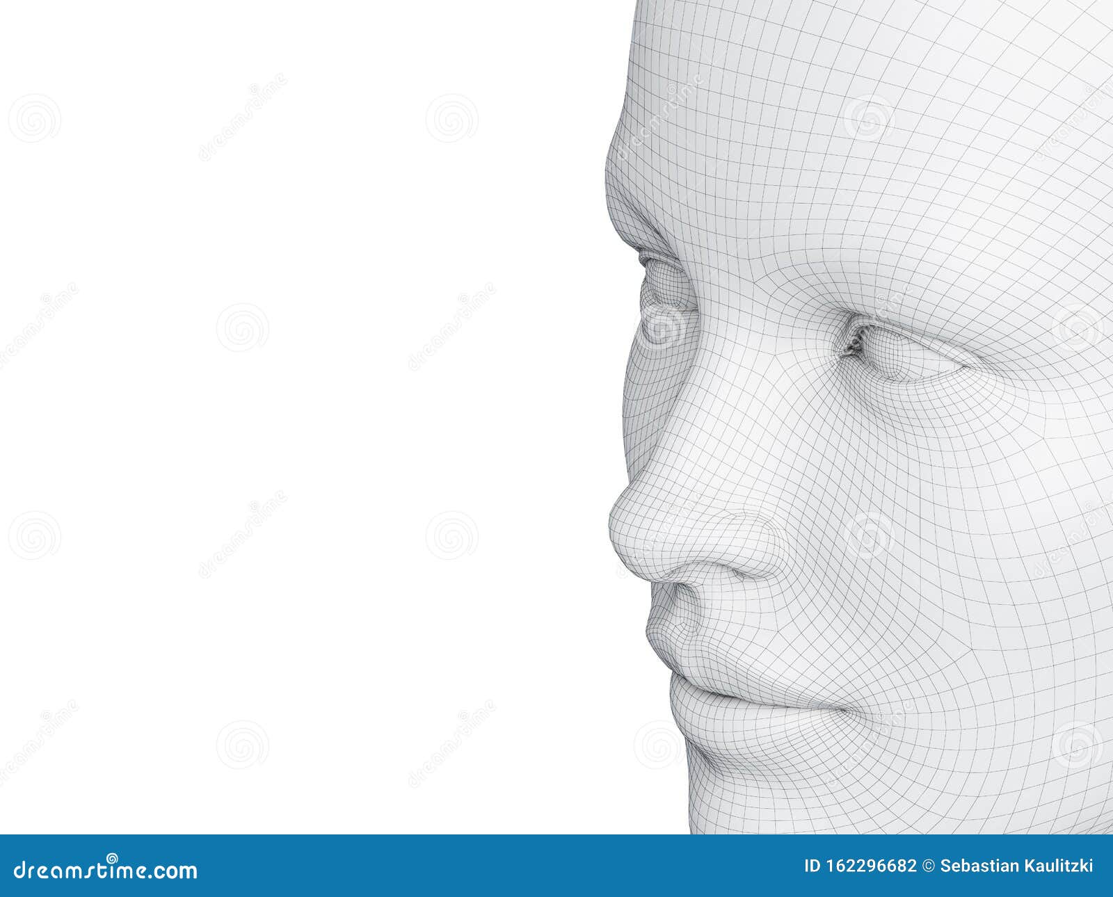 A female wireframe face stock illustration. Illustration of artificial ...