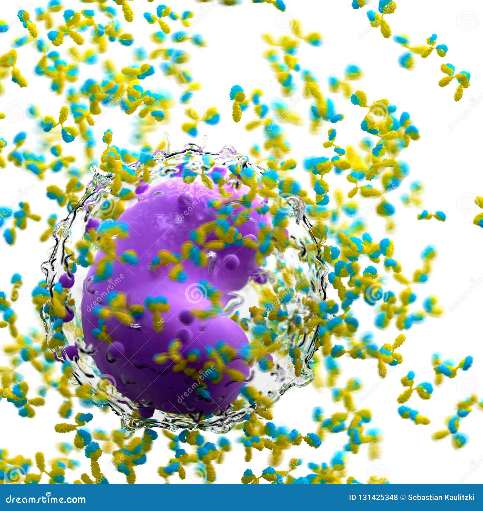 A leucocyte and antibodies stock illustration. Illustration of artwork ...