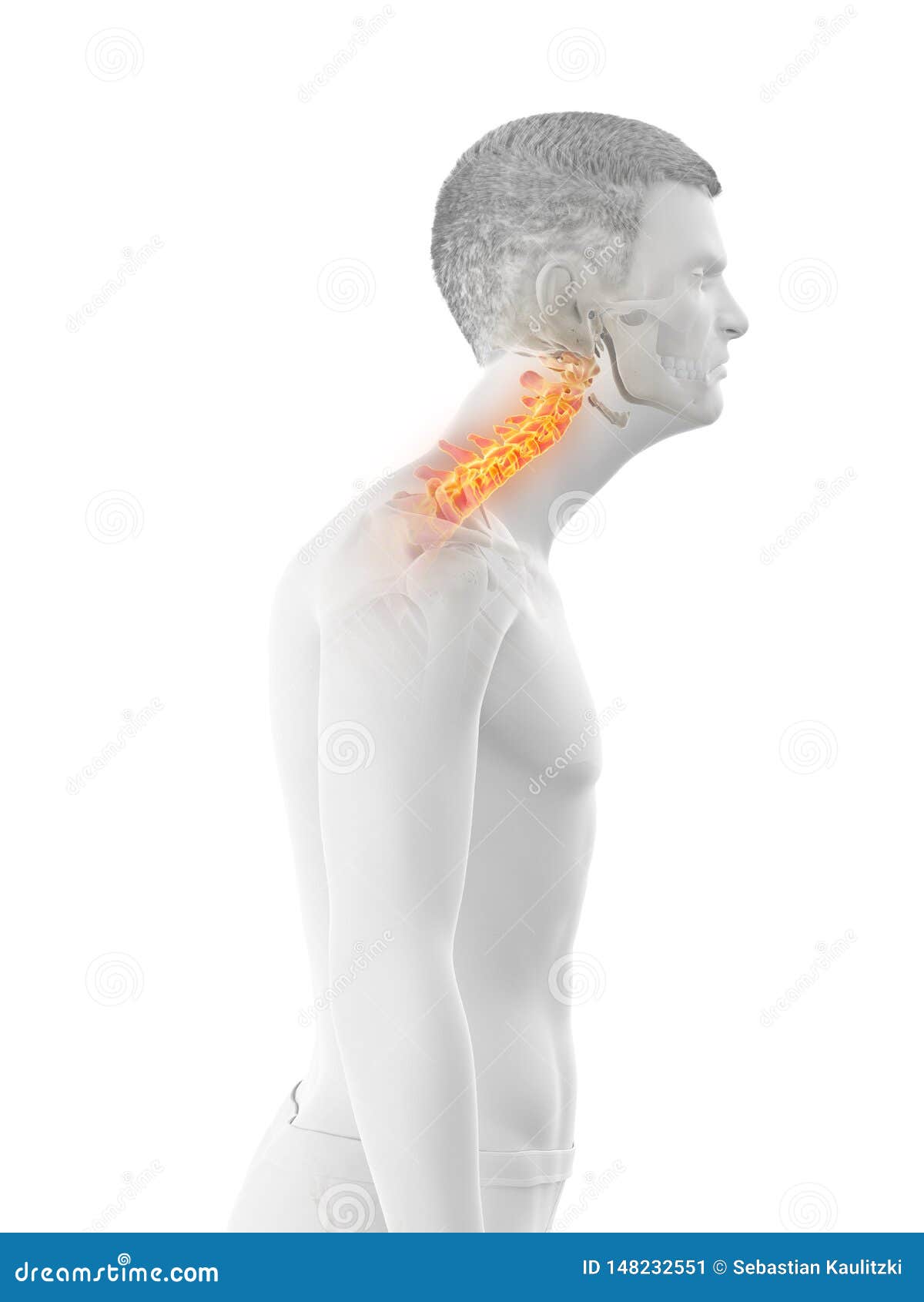 A Forward Head Posture Stock Illustration | CartoonDealer.com #148232032