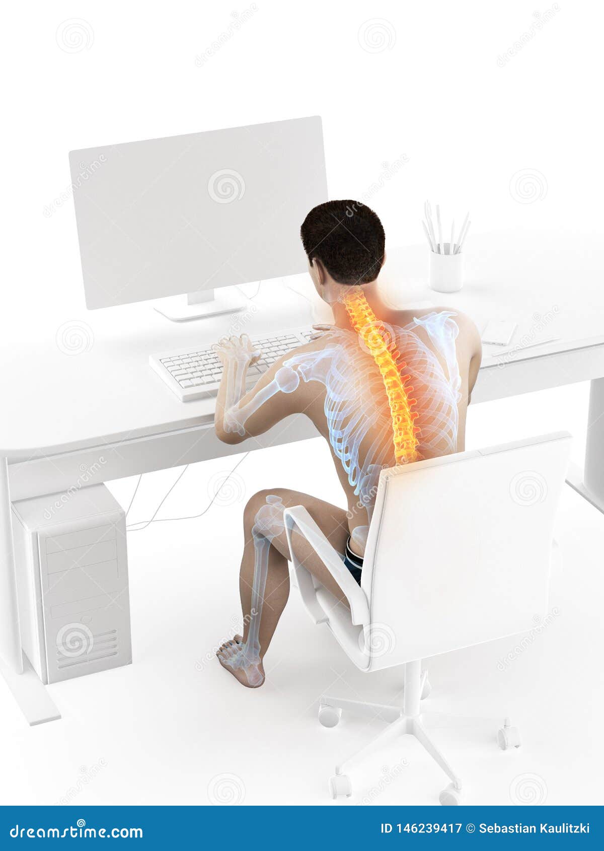 A man having a backache stock illustration. Illustration of backache ...