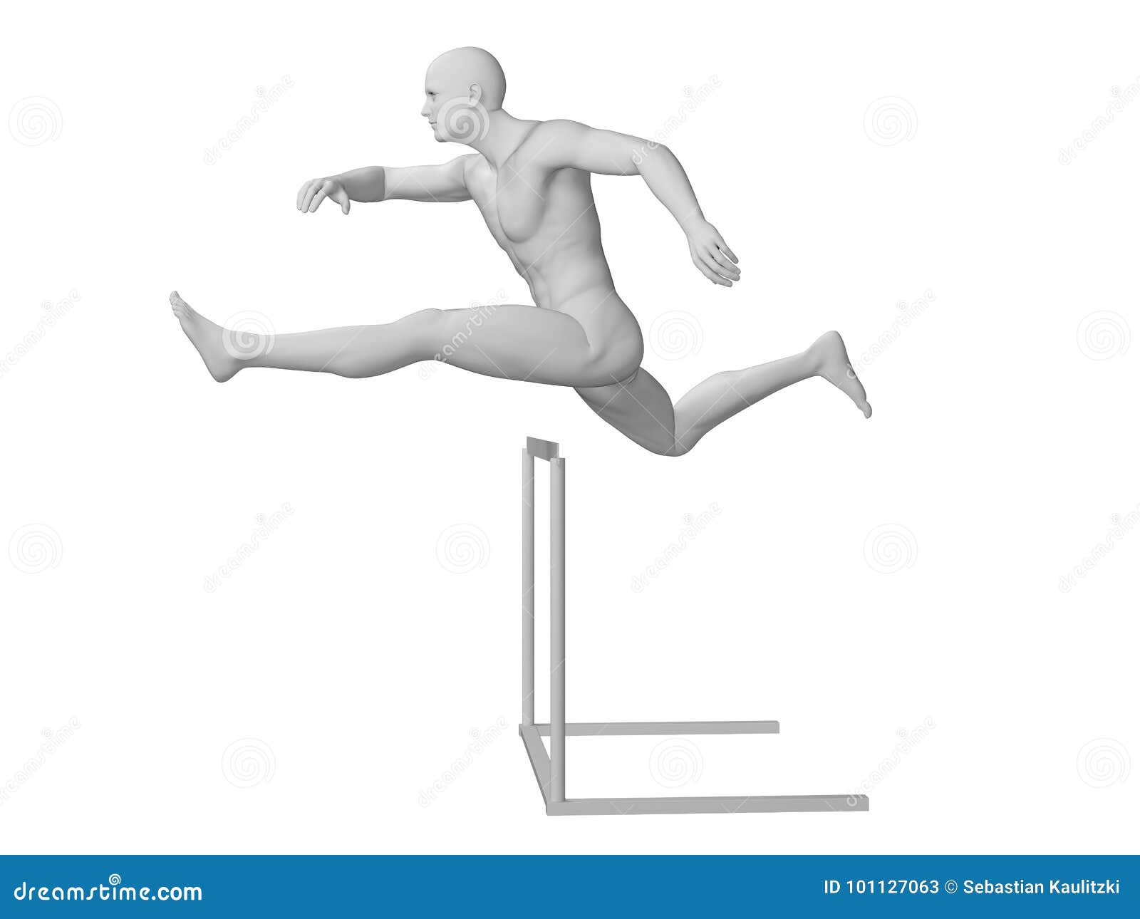 A Man Jumping Over Obstacles Stock Illustration - Illustration of ...