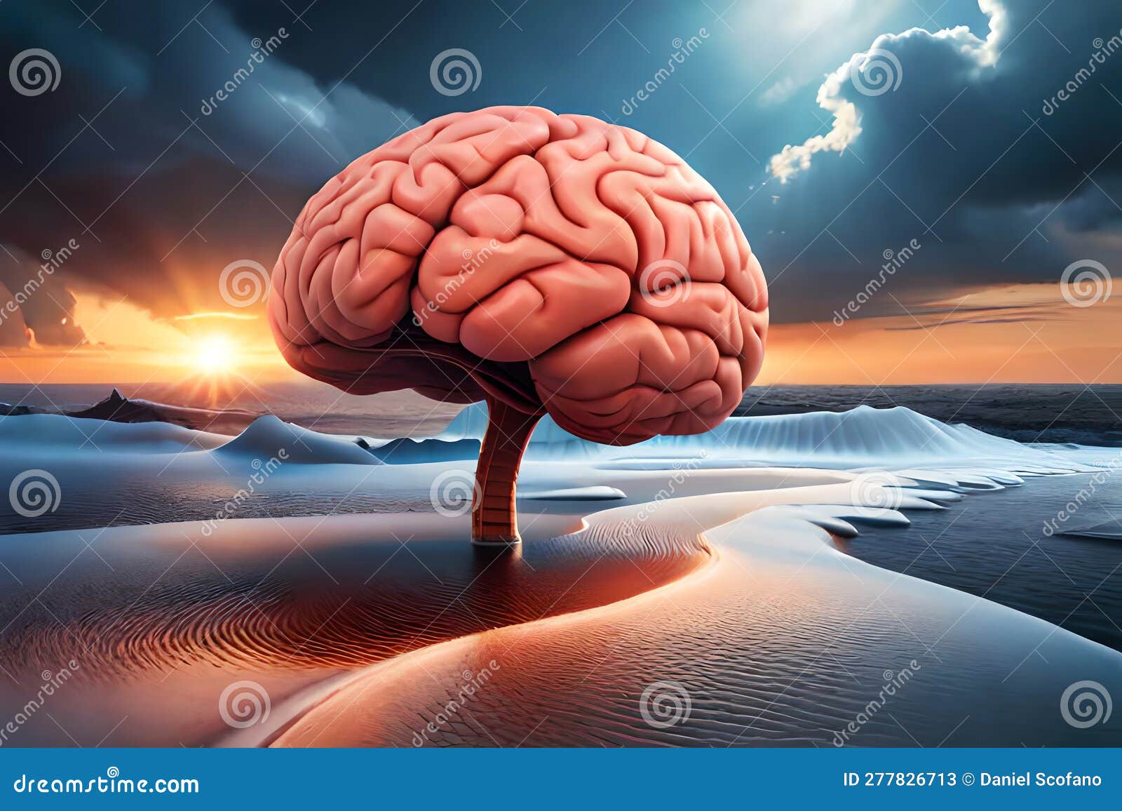 3D Rendered, Medically Accurate Illustration of a Painful Brain ...