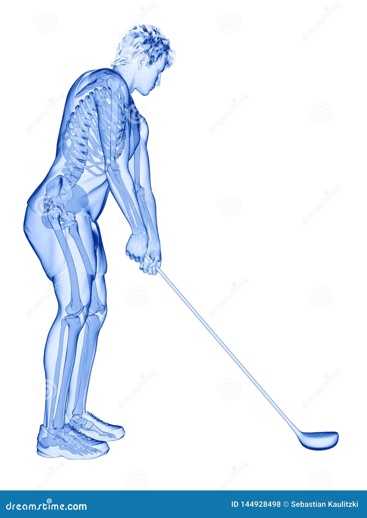 The Skeleton of a Golf Player Stock Illustration - Illustration of ...