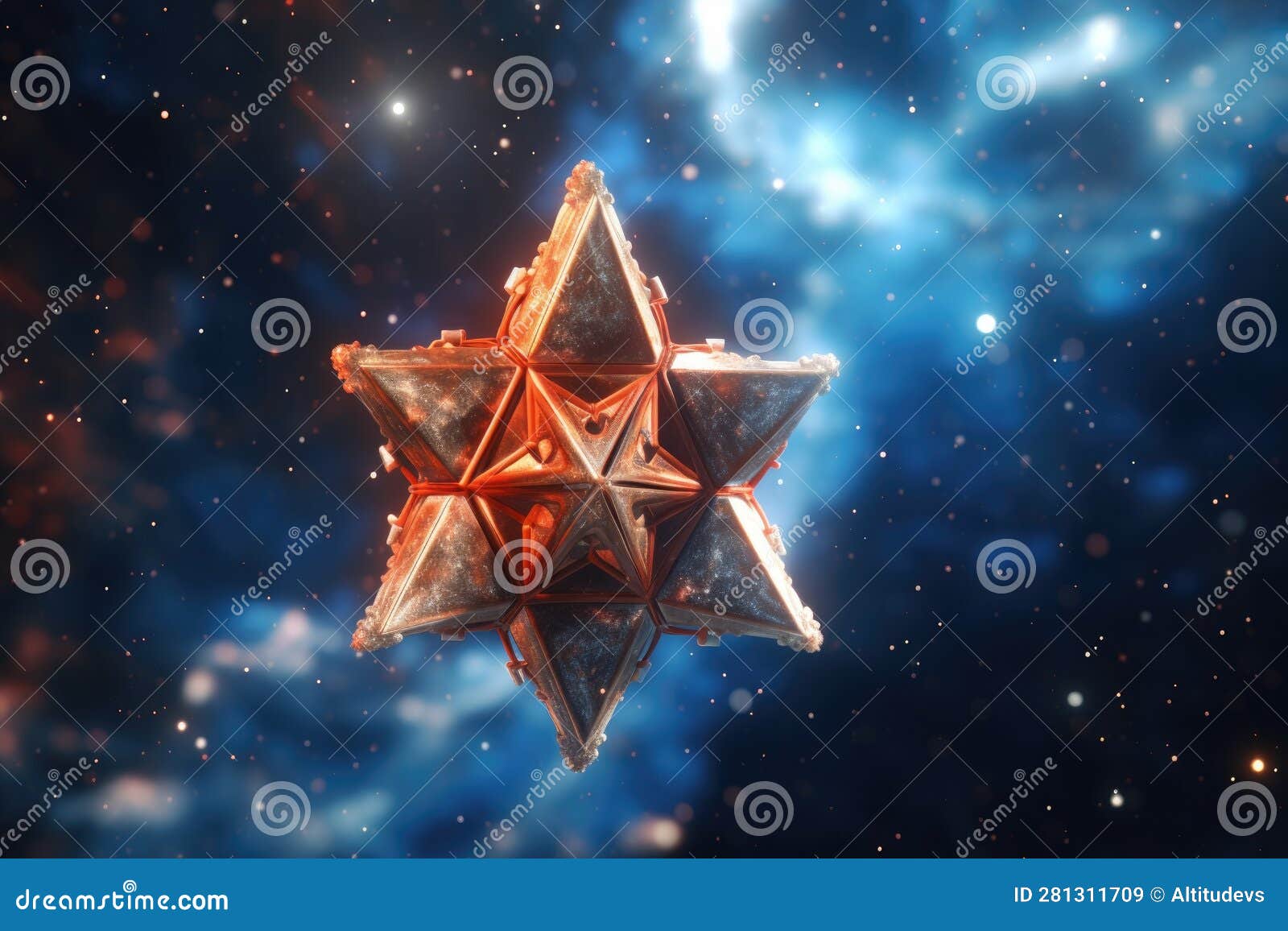 3d Rendered Merkaba Symbol Floating in Space Stock Illustration ...