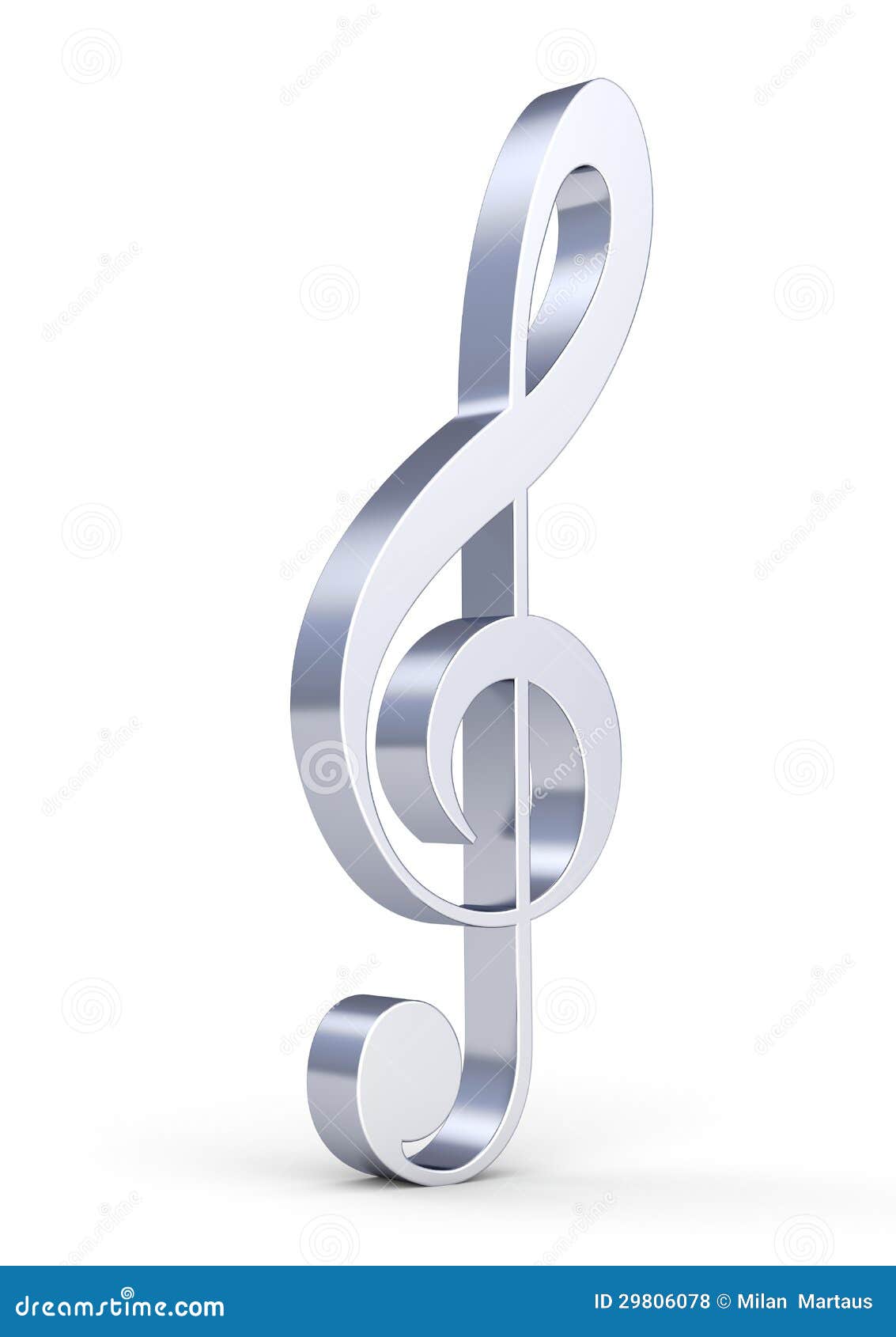 3d metallic treble clef stock illustration. Illustration of curve ...