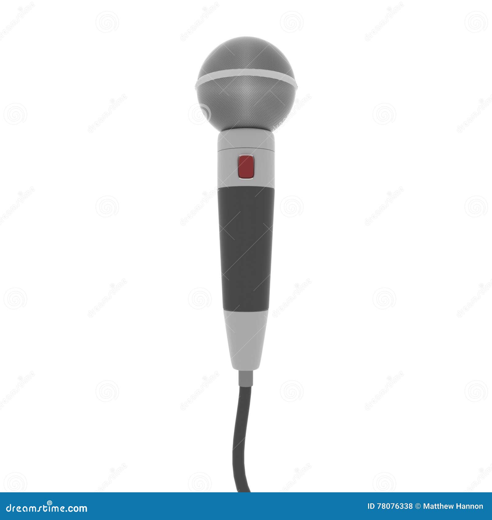 3D rendered microphone stock illustration. Illustration of sound - 78076338