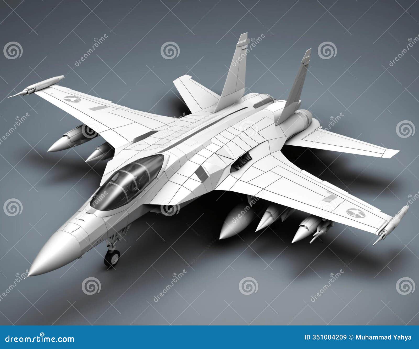 3D-rendered Model of a Fighter Jet, Designed with Clean, Sharp Edges ...