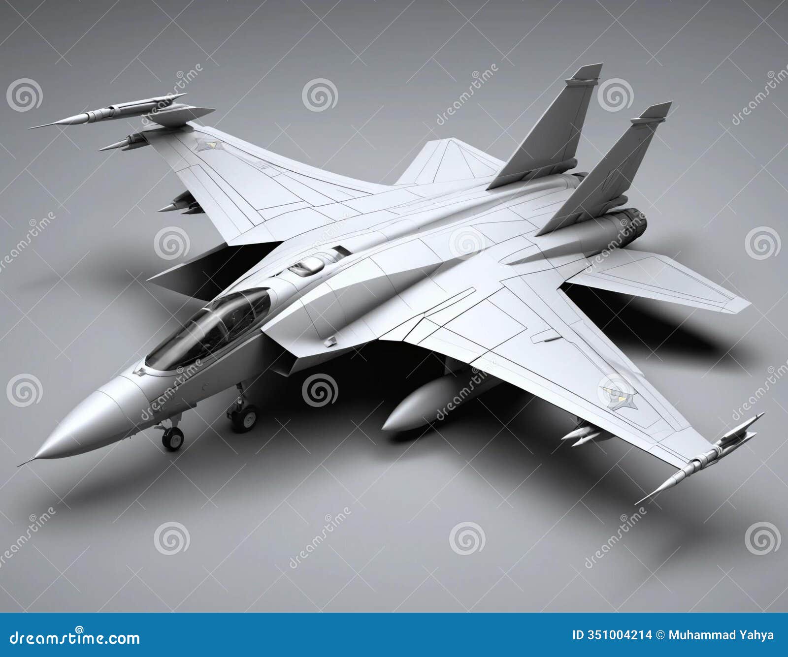 3D-rendered Model of a Fighter Jet, Designed with Clean, Sharp Edges ...