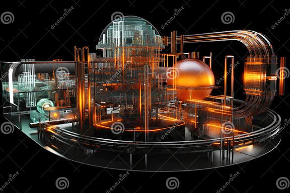 3d-rendered Model of a Particle Accelerator Stock Illustration ...