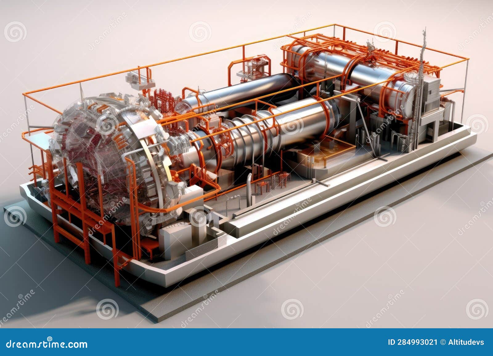 3d-rendered Model of a Particle Accelerator Stock Illustration ...