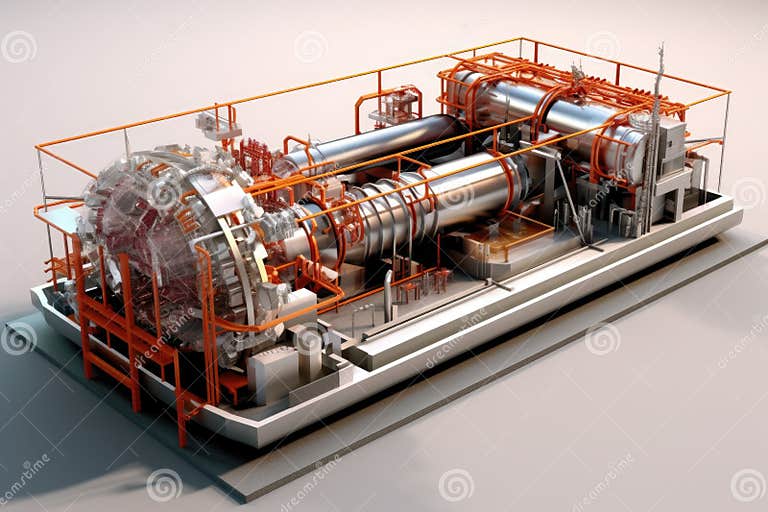 3d-rendered Model of a Particle Accelerator Stock Illustration ...