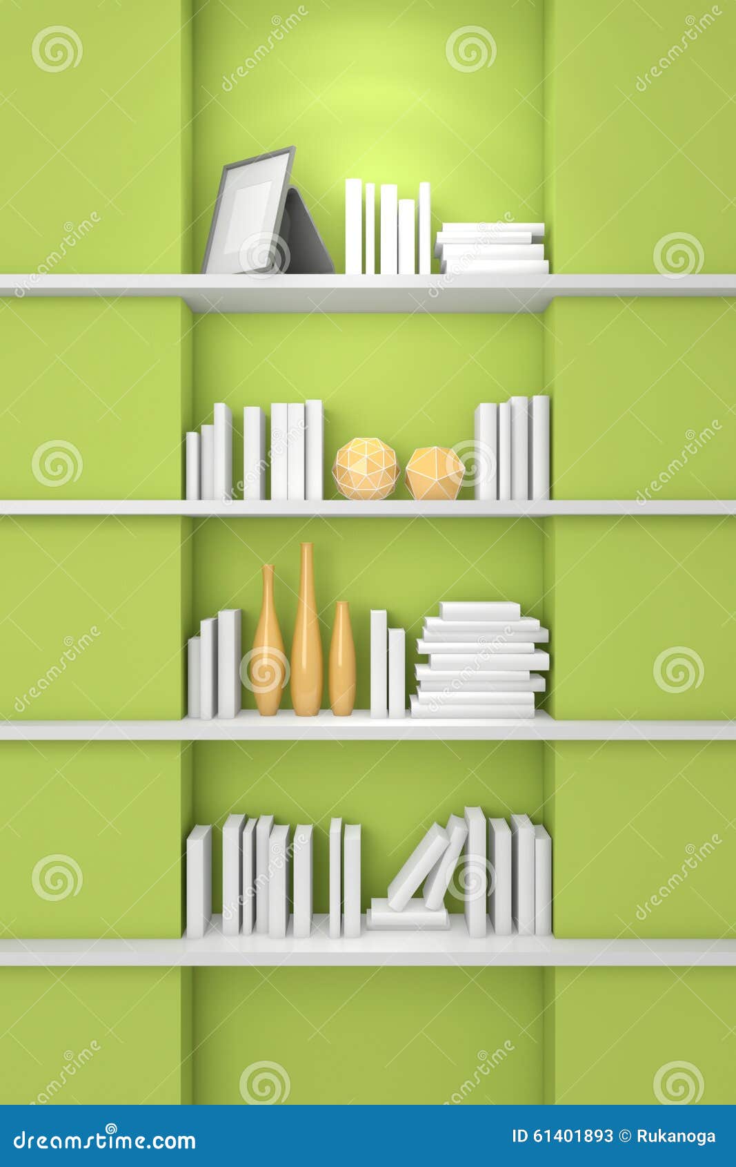 3d Rendered Modern Bookshelf Stock Illustration - Illustration of ...