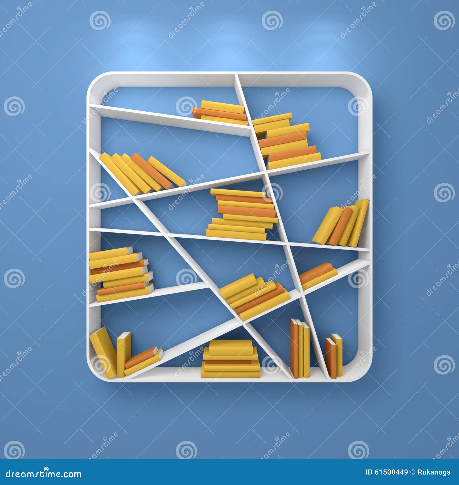 3d Rendered Modern Bookshelf Stock Illustration - Illustration of ...