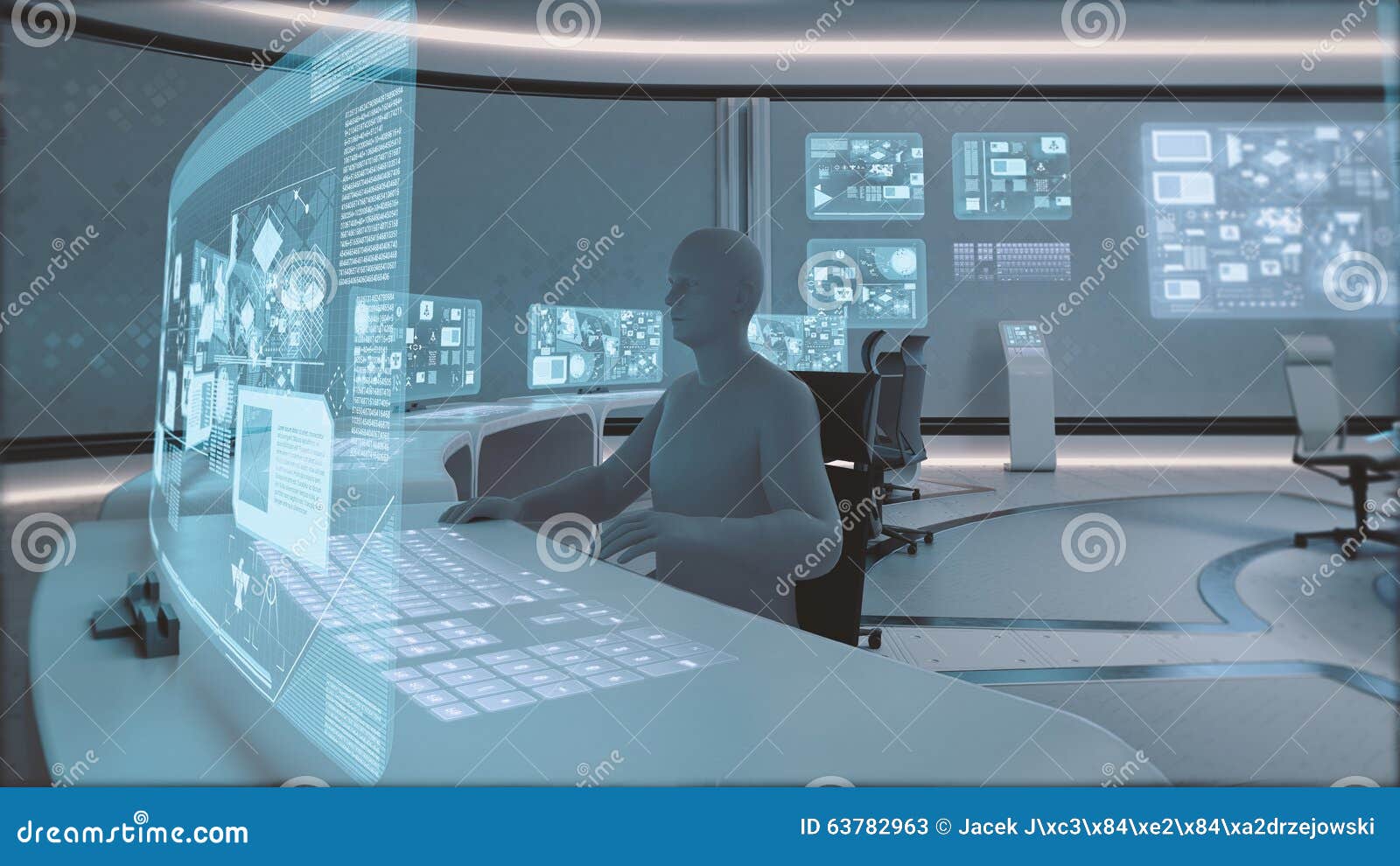 3D Rendered, Modern, Futuristic Command Center Interior with People ... 3D Rendered, Modern, Futuristic Command Center Interior with People ...