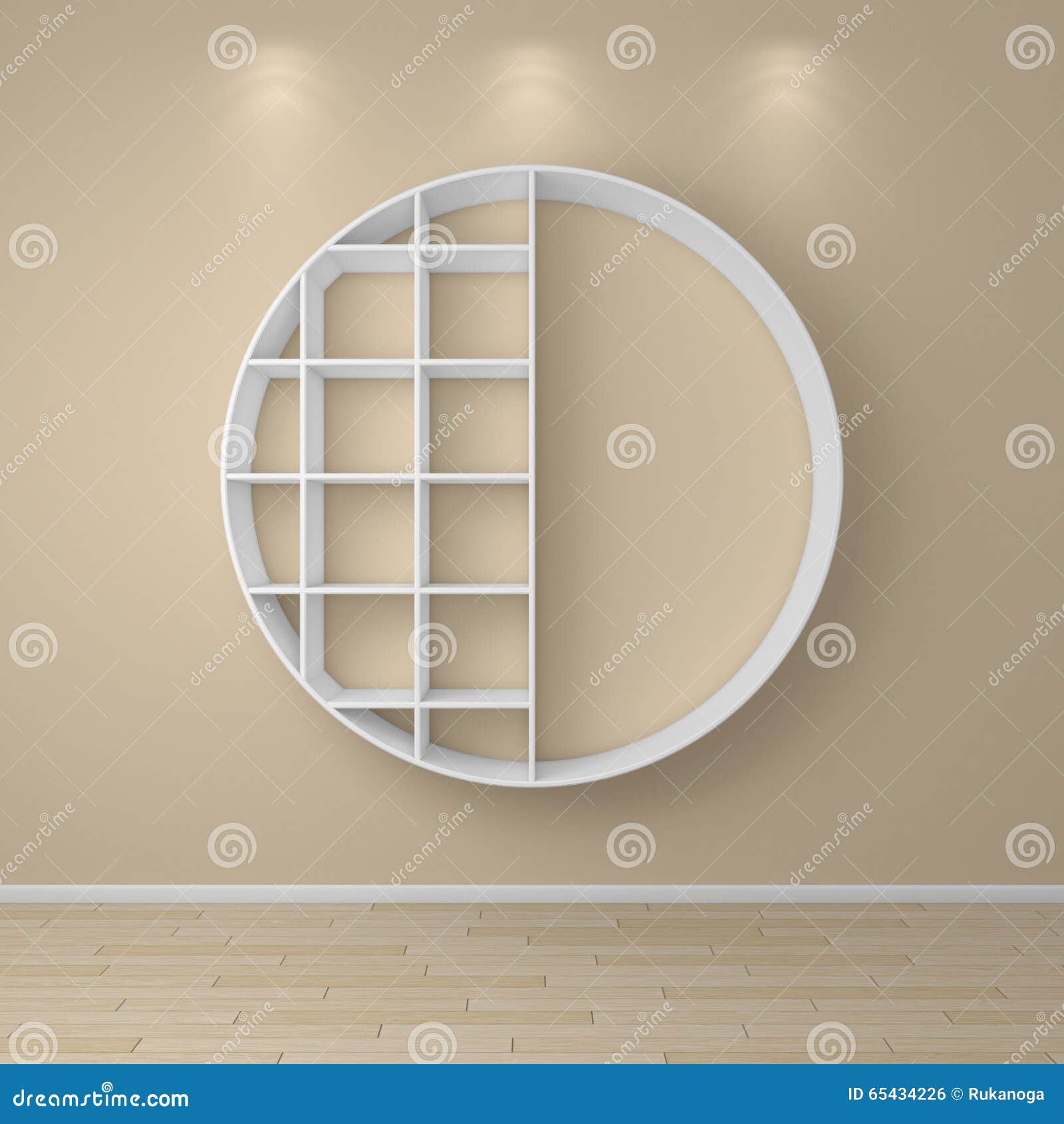 3d Rendered Modern Shelves. Stock Illustration - Illustration of render ...