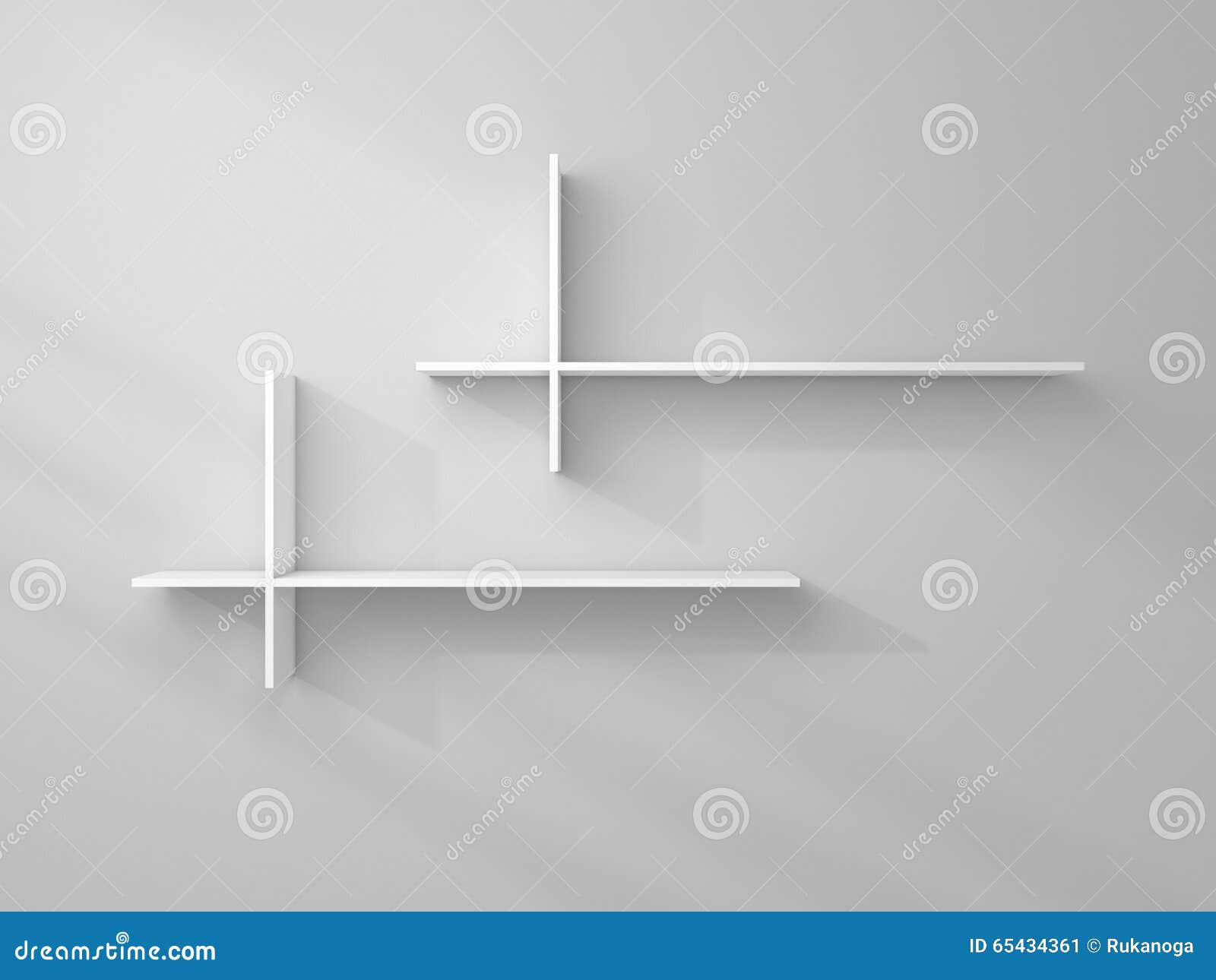 3d Rendered Modern Shelves. Stock Illustration - Illustration of ...