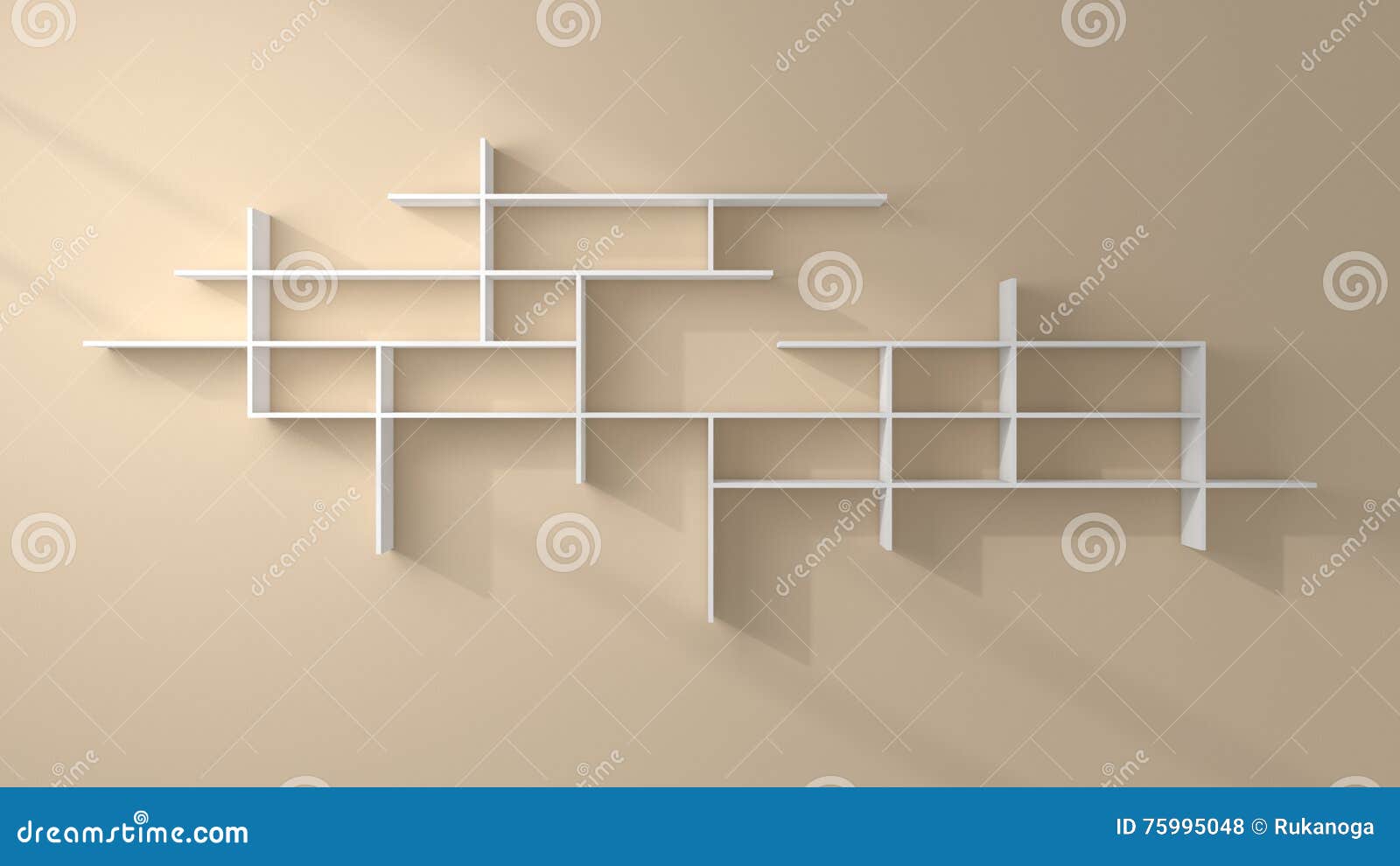 3d Rendered Modern Shelves. Stock Illustration - Illustration of ...