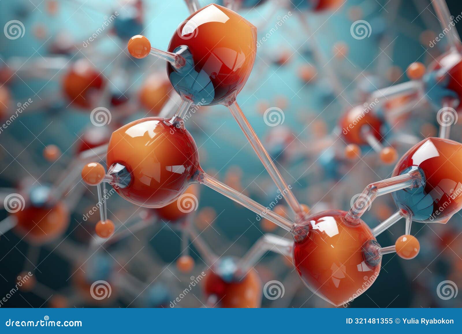 3d Rendered Molecule Structure on Blue Background Stock Illustration ...