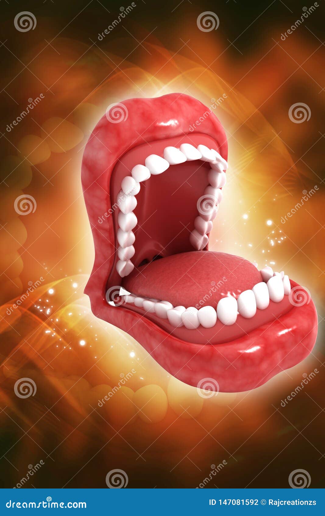 3d Rendered Mouth Isolated on a Color Background Stock Photo - Image of ...