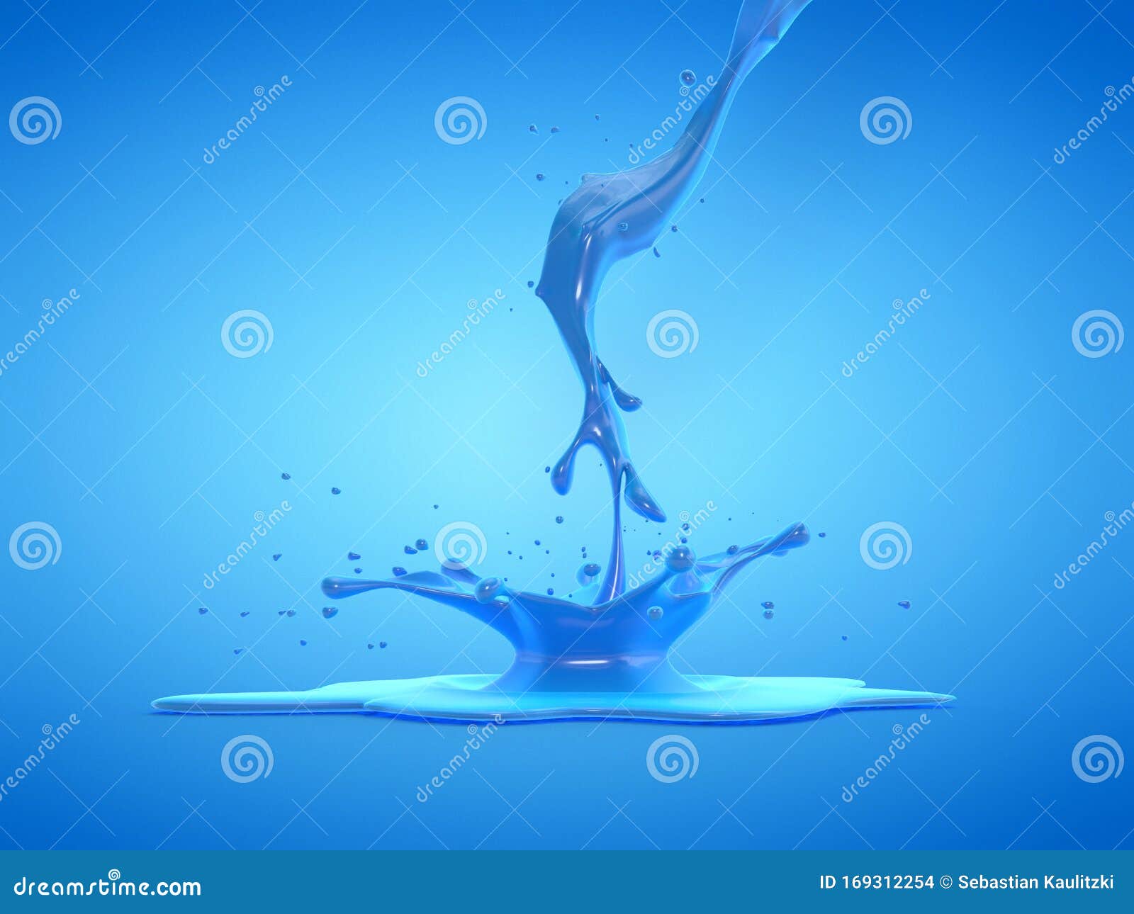 An Abstract Blue Liquid Splash Stock Illustration - Illustration of ...