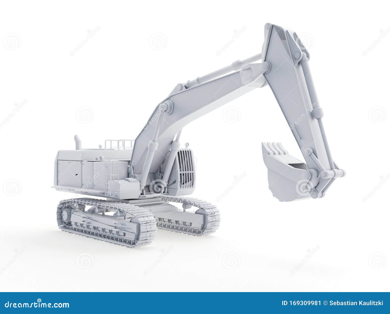 An Abstract White Excavator Stock Illustration - Illustration of idea ...