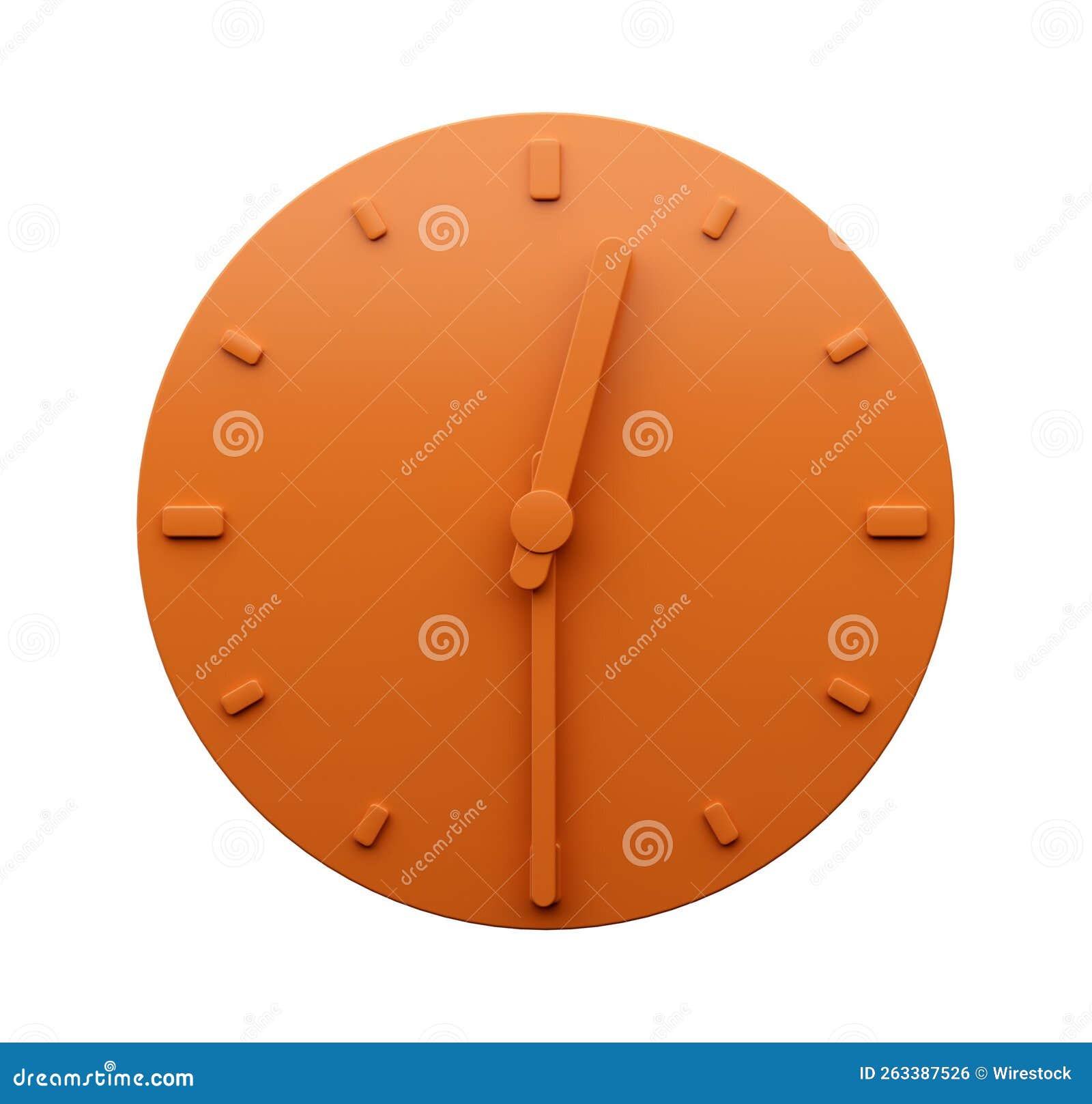 3D-rendered Orange Wall Clock Isolated on a White Background Stock ...