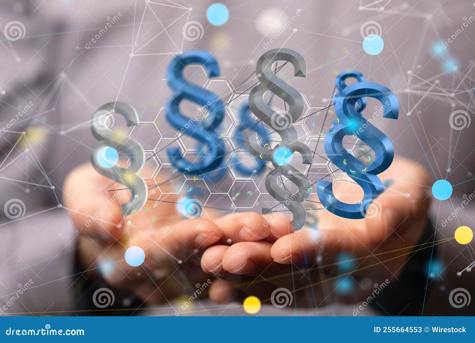3d Rendered Paragraph Symbols Hovering Over the Male Hands Stock Image ...
