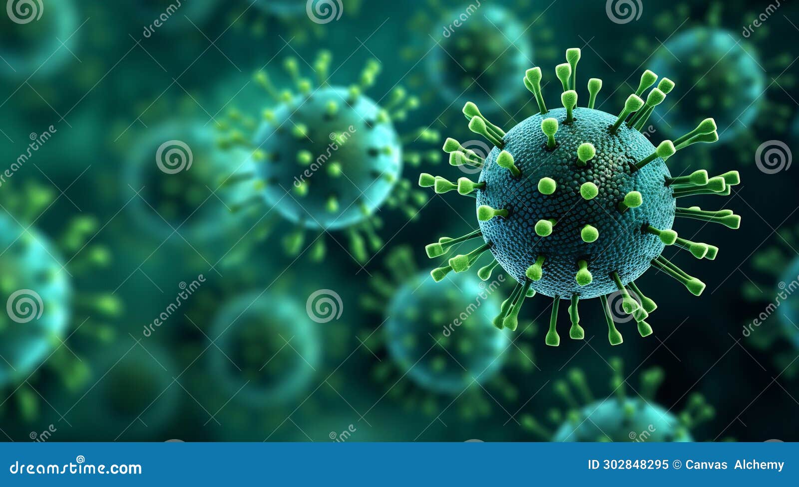 3D Rendered Pathogen In Green Microenvironment Royalty-Free Stock ...