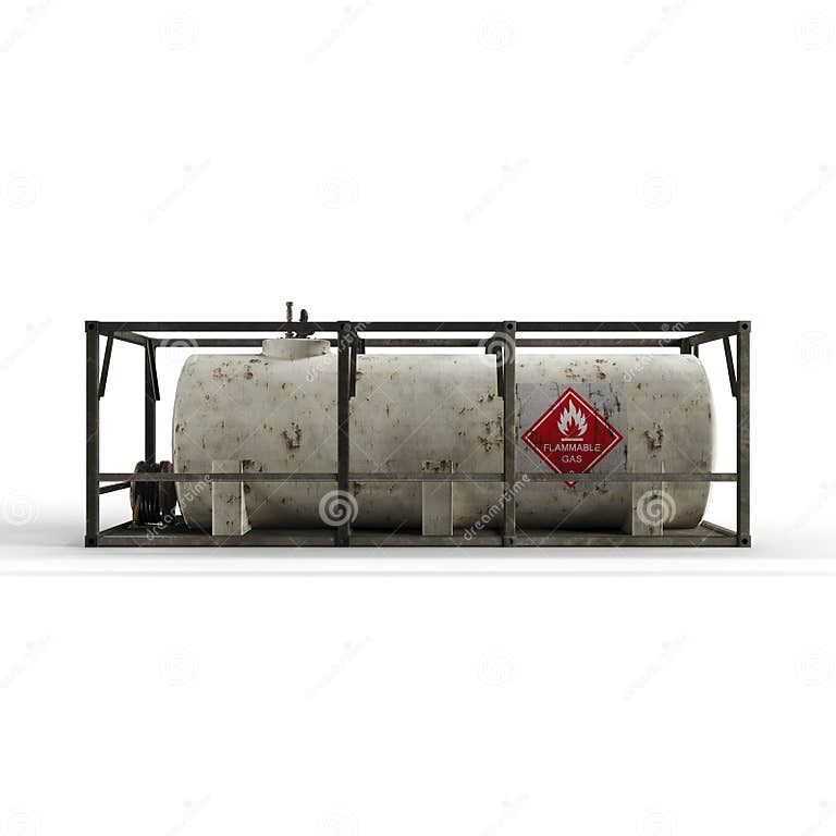 3D Rendering of a Propane Tank in a Safety Cage on a White Background ... 3D Rendering of a Propane Tank in a Safety Cage on a White Background ...