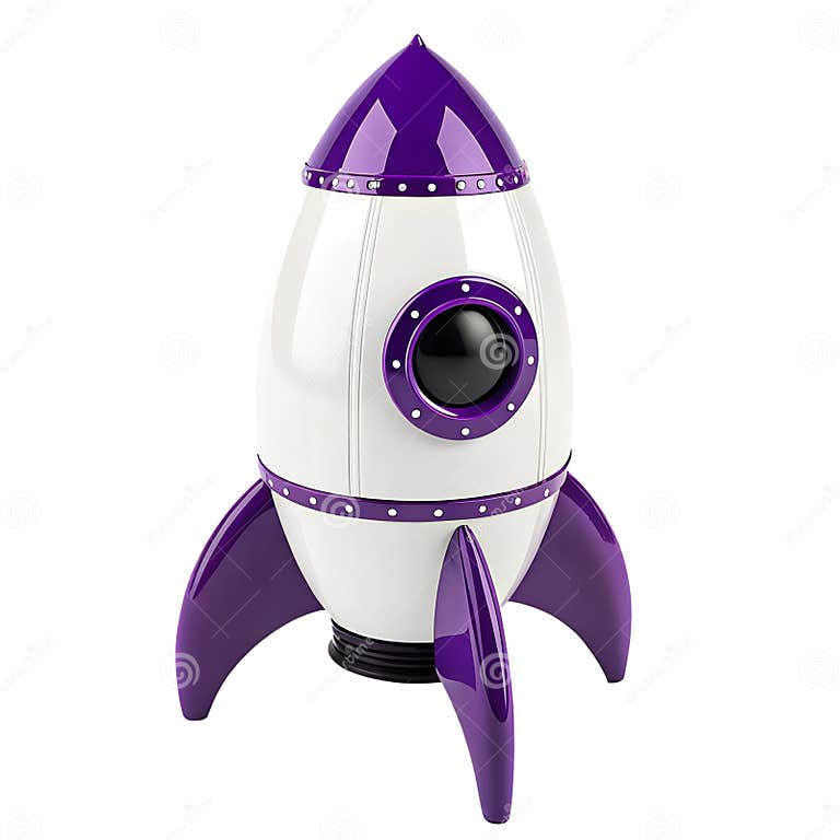 3D Rendered Purple Rocket for Space Exploration Concept Design and ...