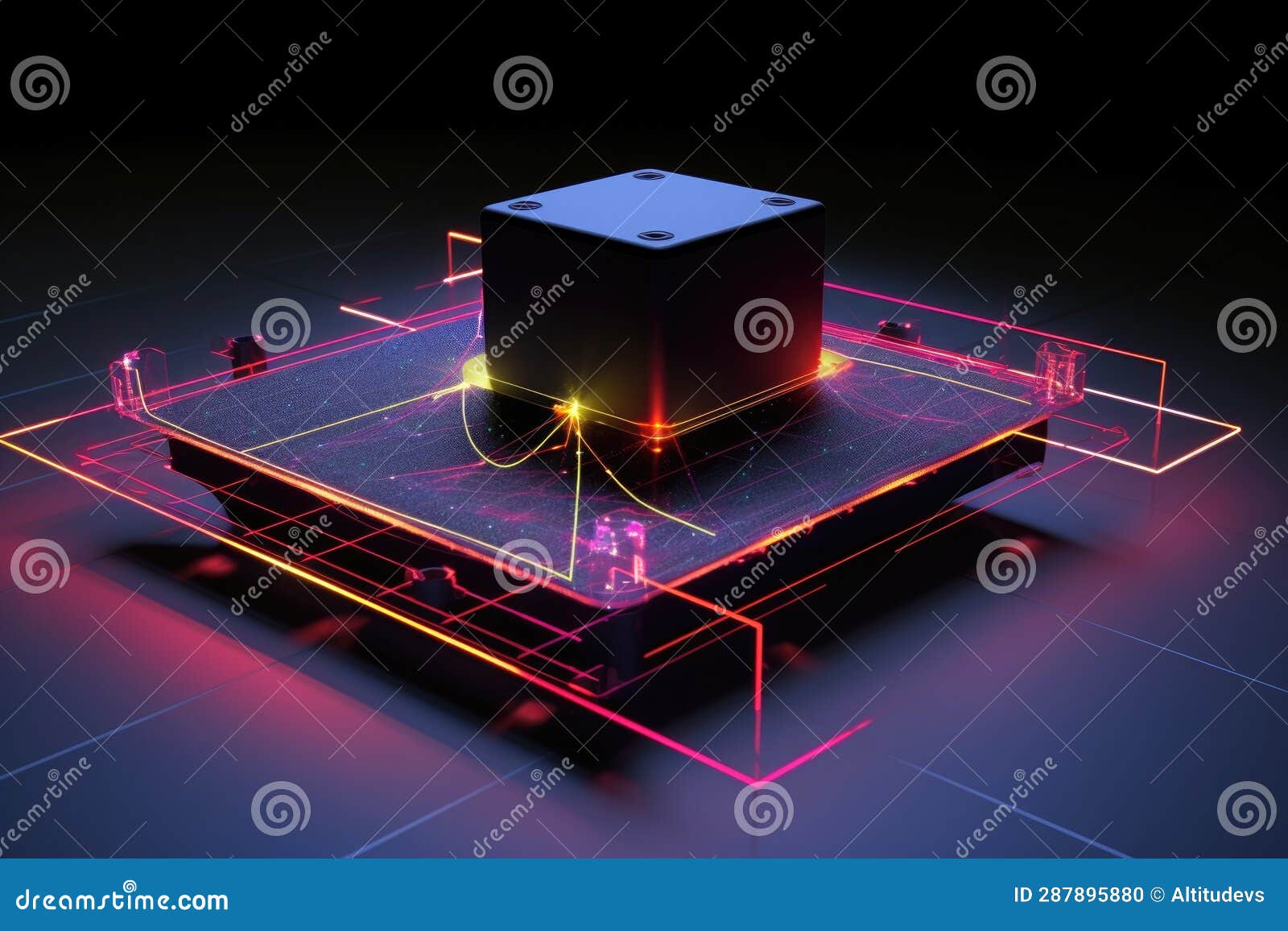 3d-rendered Quantum Radar Detection Concept Stock Illustration ...