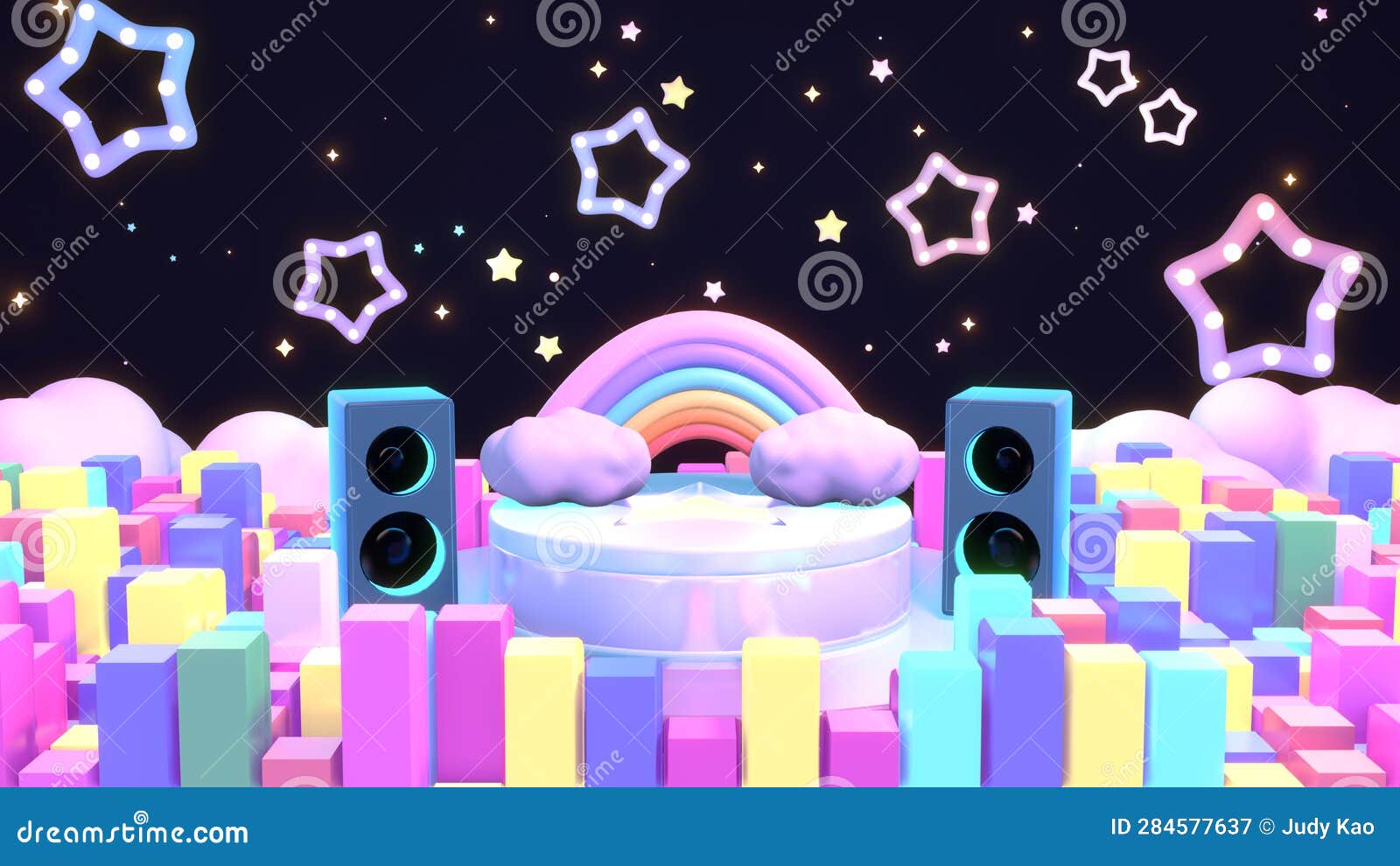 Rainbow stage stock illustration. Illustration of bulbs - 284577637