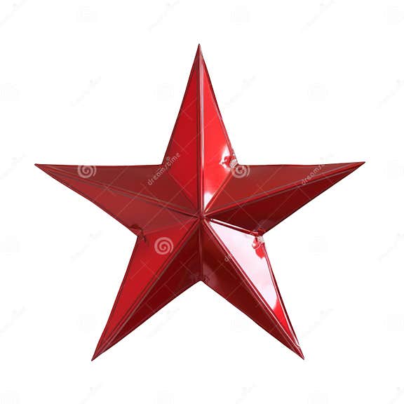 A 3D Rendered Red Five-Pointed Star Stock Illustration - Illustration ...