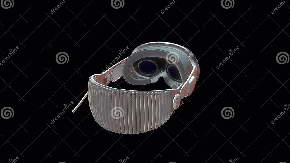 3D Rendered Representation of an AR Headset Compatible on Black ...