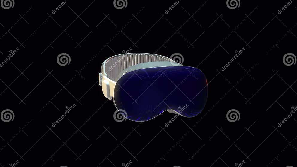 3D Rendered Representation of an AR Headset Compatible on Black ...