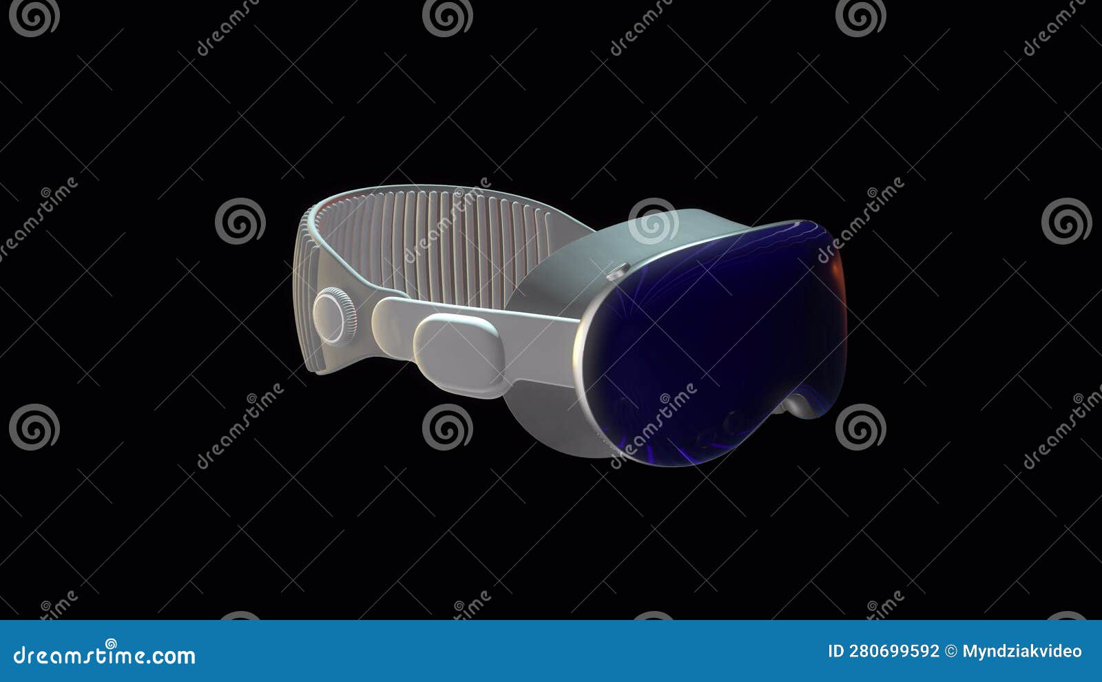 3D Rendered Representation of an AR Headset Compatible on Black ...