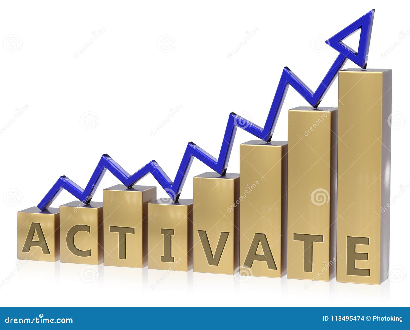Rising activate graph stock illustration. Illustration of progress ...