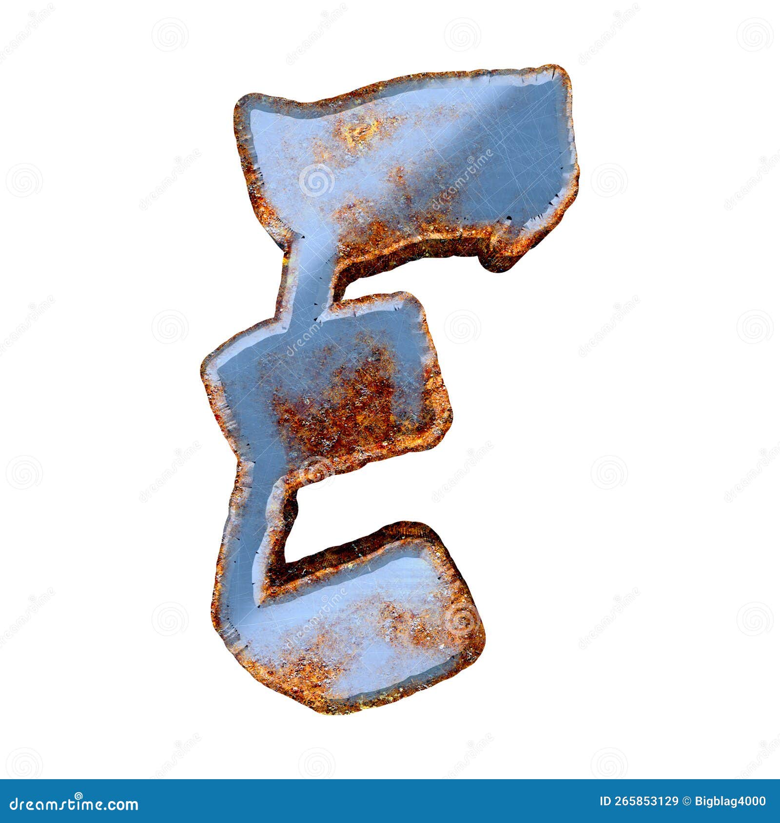3D Rendered Rusty Letter.Metallic Custom Font. Stock Image - Image of ...