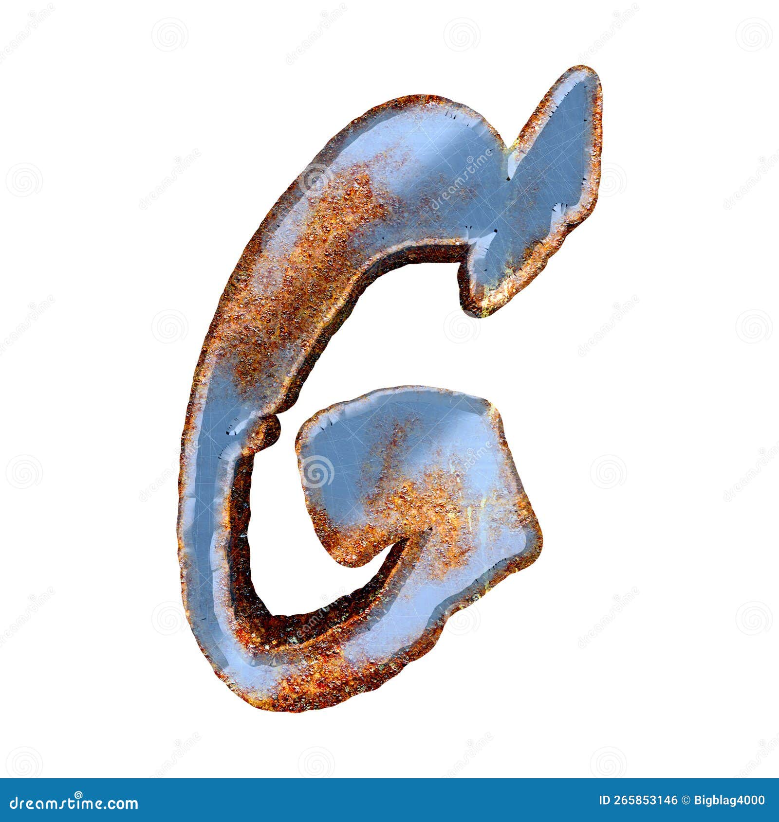3D Rendered Rusty Letter.Metallic Custom Font. Stock Photo - Image of ...