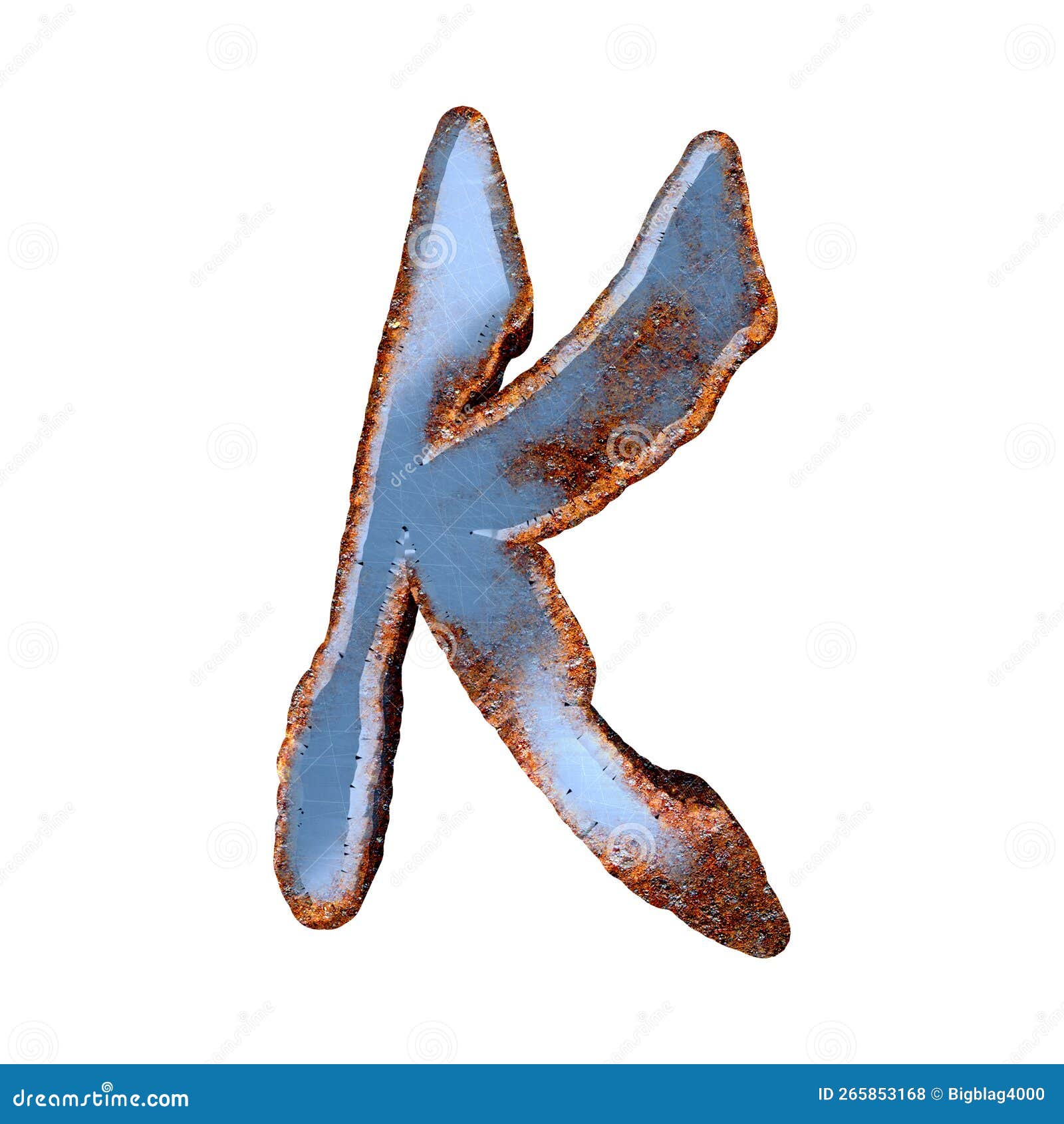 3D Rendered Rusty Letter.Metallic Custom Font. Stock Photo - Image of ...