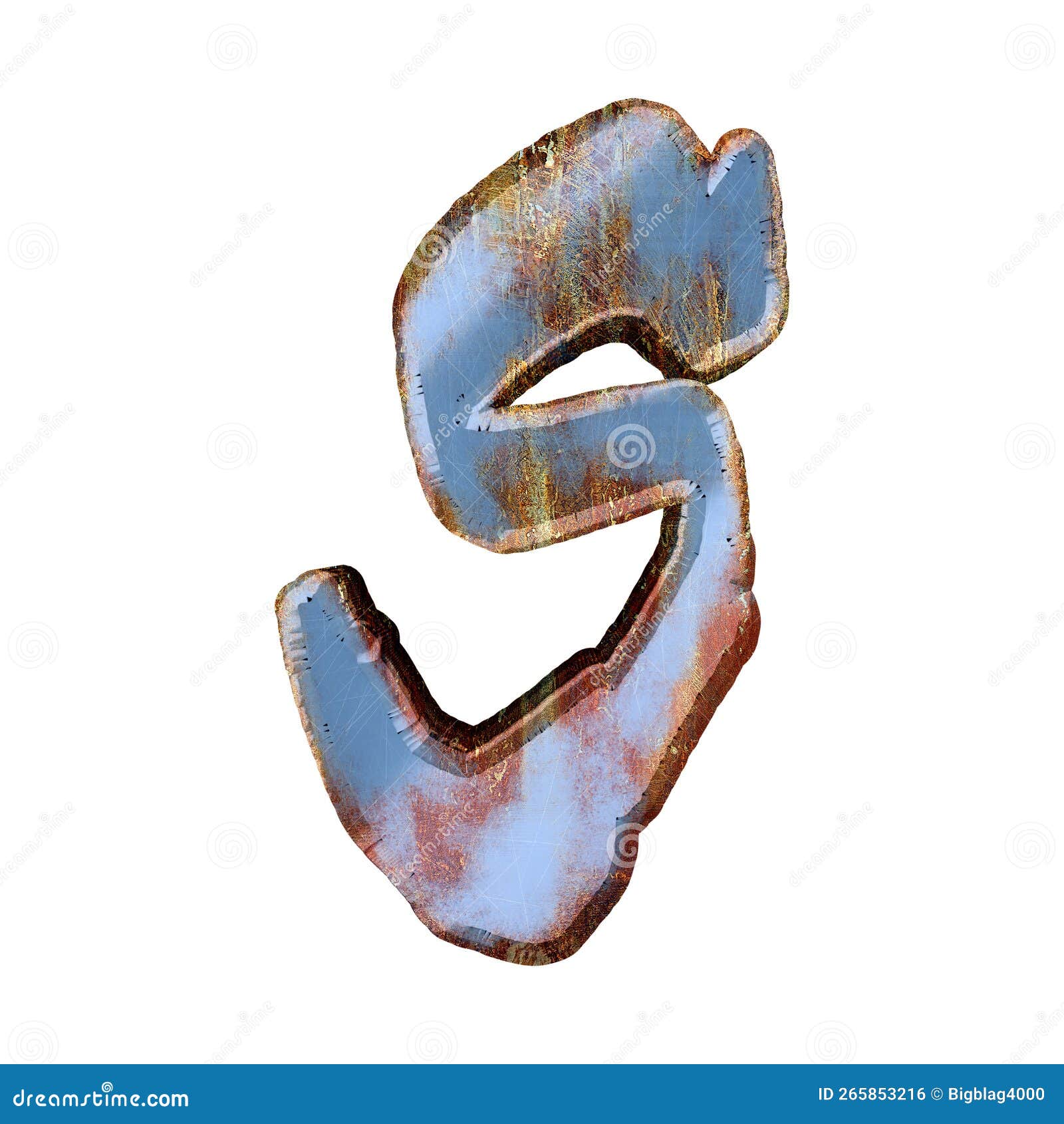 3D Rendered Rusty Letter.Metallic Custom Font. Stock Photo - Image of ...