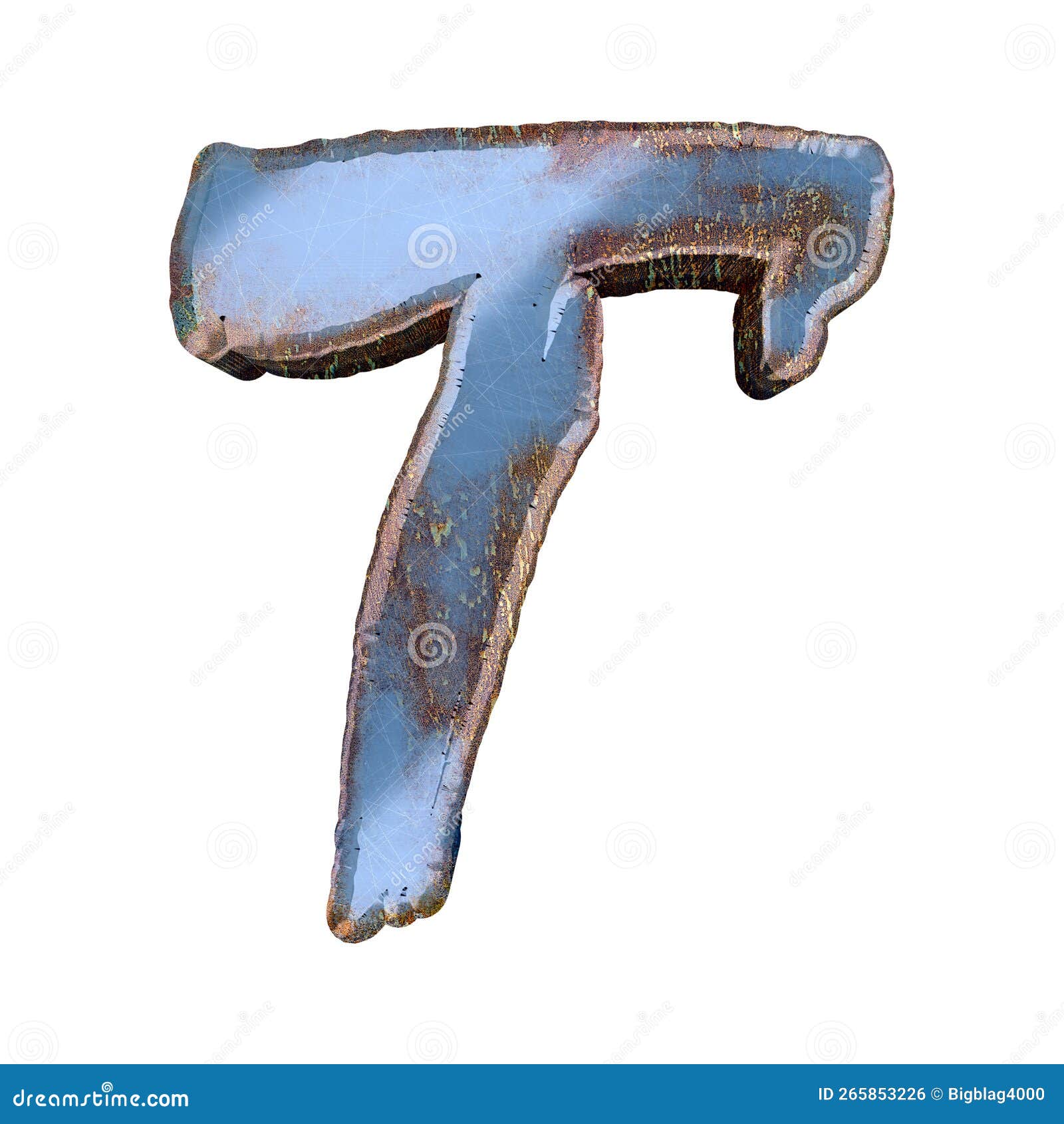 3D Rendered Rusty Letter.Metallic Custom Font. Stock Photo - Image of ...