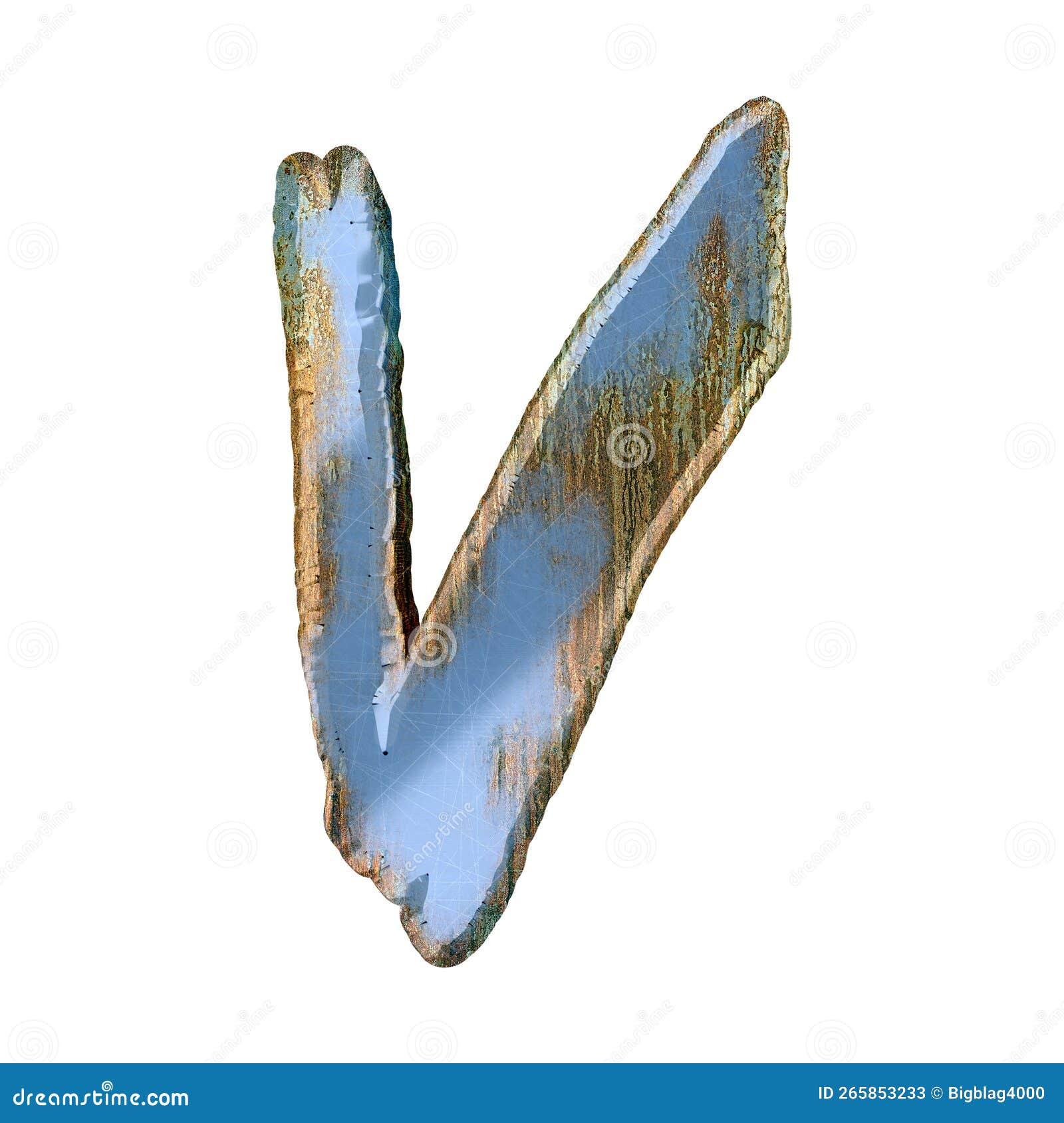 3D Rendered Rusty Letter.Metallic Custom Font. Stock Image - Image of ...