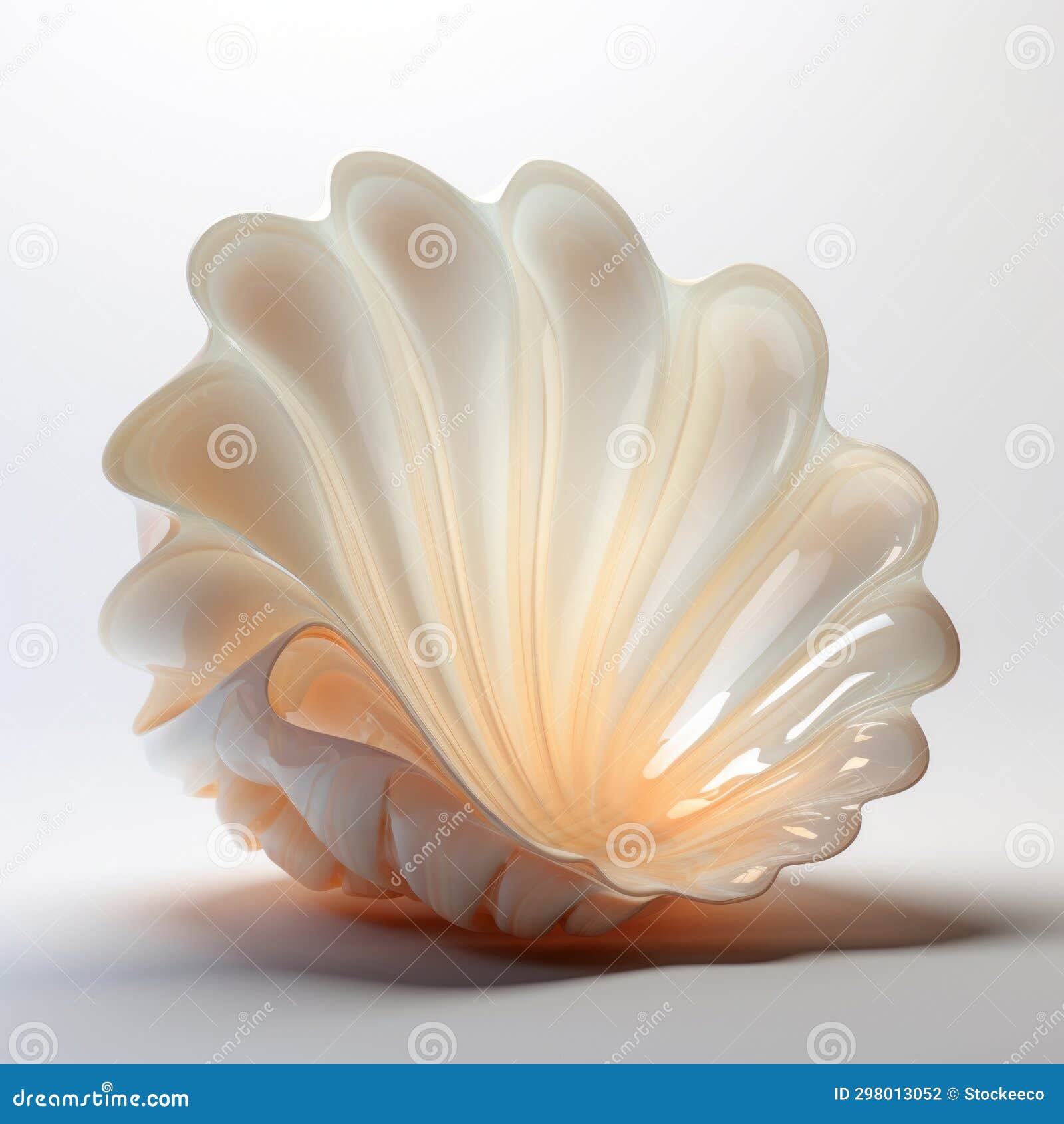Ethereal Abstraction Elegant Sea Shell 3d Model with White Detail Stock ...